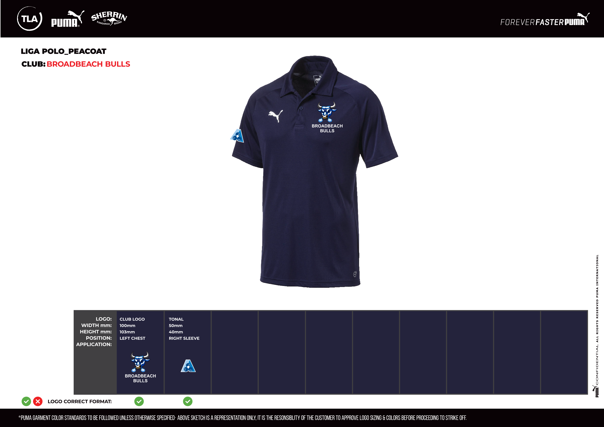 BROADBEACH BULLS OFF GREEN NAVY POLO